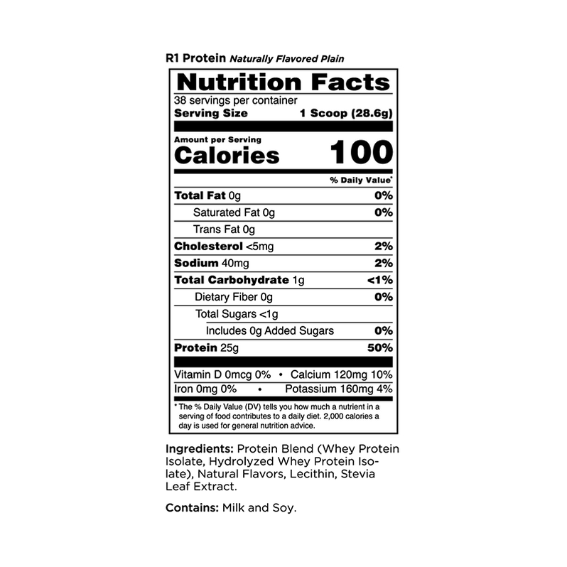 R1 Protein Naturally Flavoured | Unchained Supps — Unchained Supplements